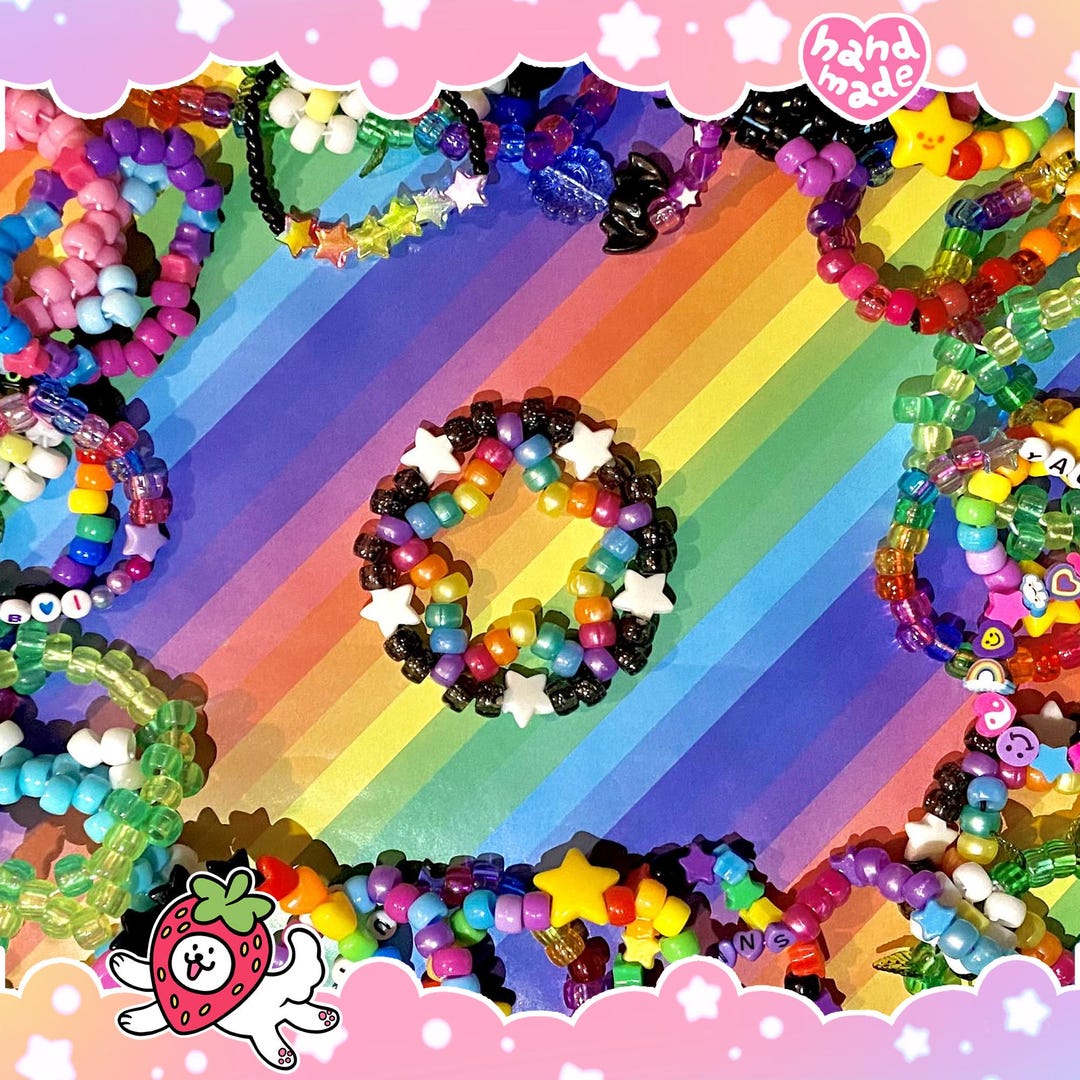 Hidden Star Kandi Bracelet | Super Cute Scenecore Queer Pride Pony Bead ...