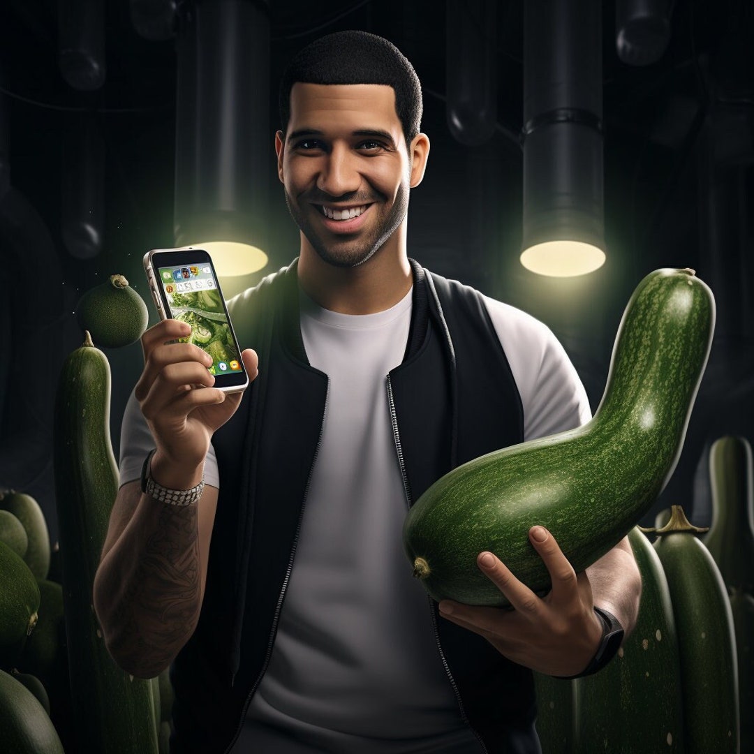 Drake Comic Selfie With a Cucumber - Etsy