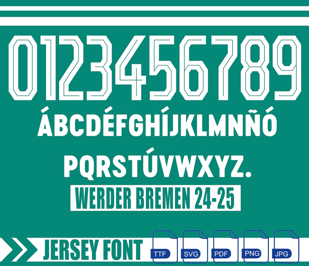 Werder Bremen 2024-2025 Font – Digital Download for Shirts, Names ...