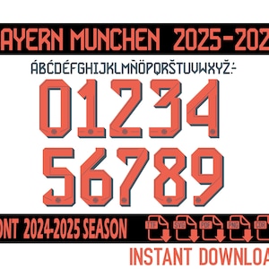 Bayern Munchen 2025-2026 Font: Vector Typeface Kit (digital Download ...