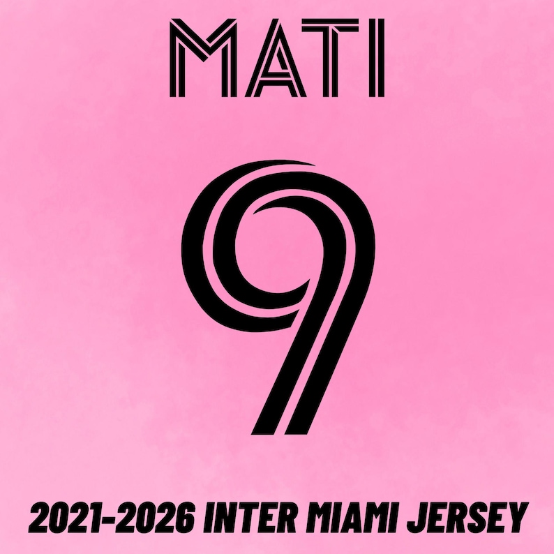 Inter Miami 2025-2026 Jersey Font: Vector Typeface (digital Download ...