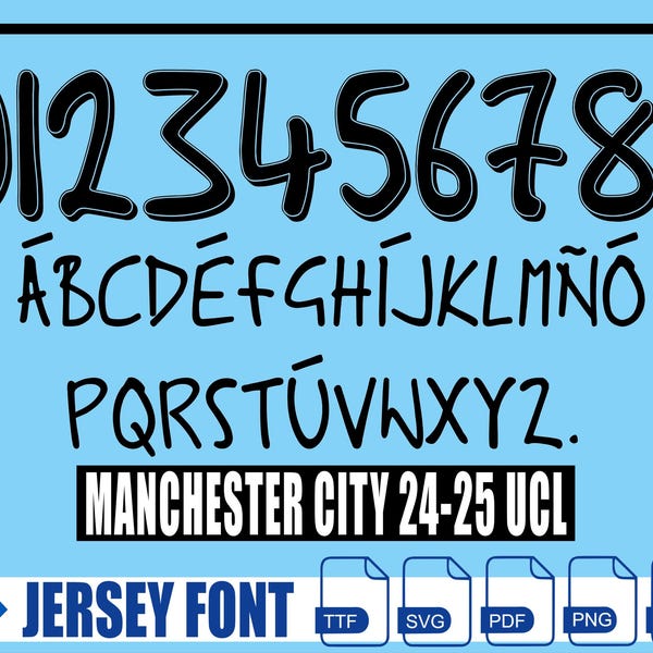 Manchester City Font - Etsy
