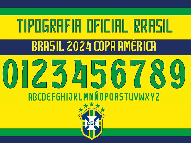 Font Vector Brasil Eurocopa 2024 Brazil Fuente Para Camiseta De Fútbol ...