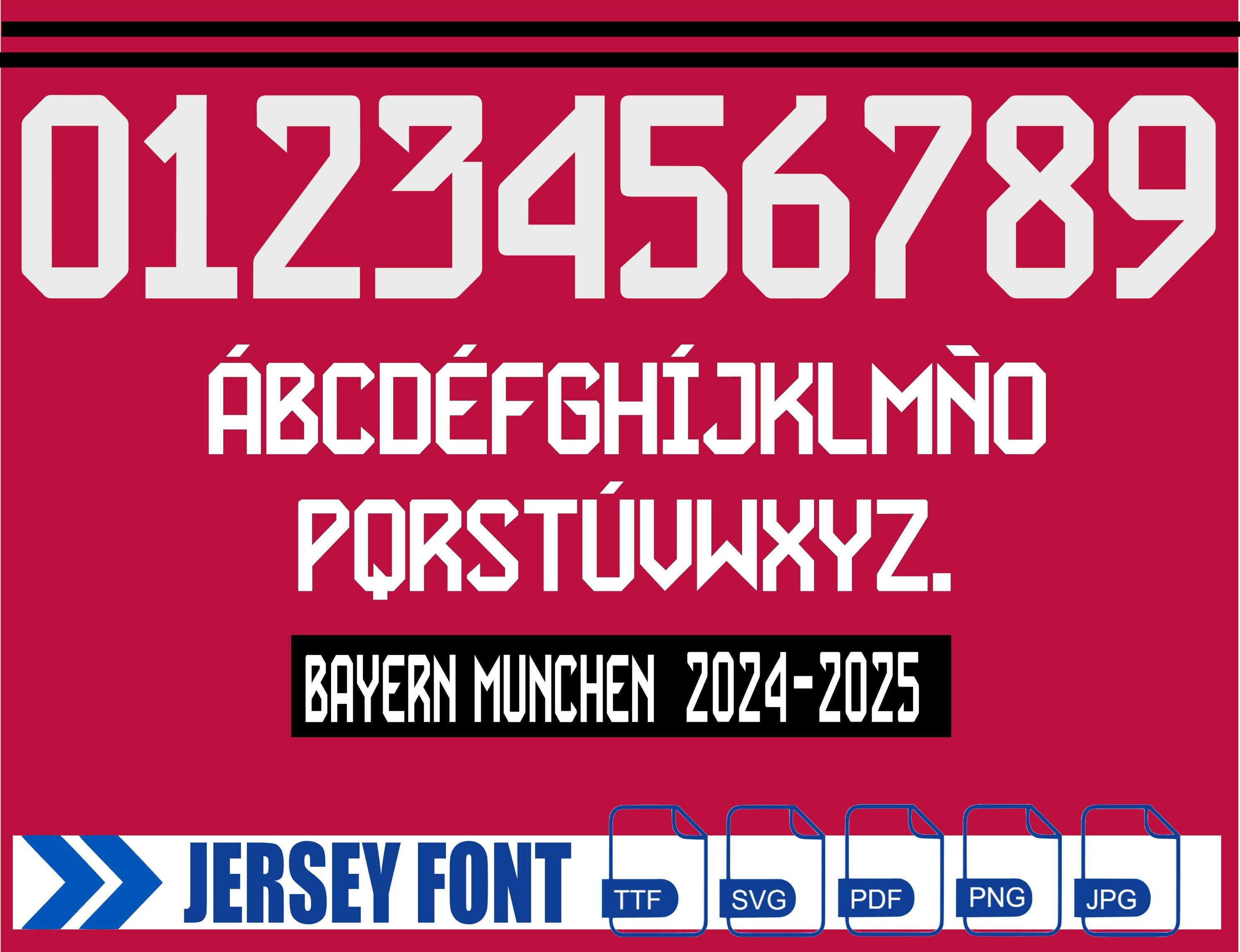 Bayern Munchen 2024-2025 Font – Digital Download for Shirts, Names ...
