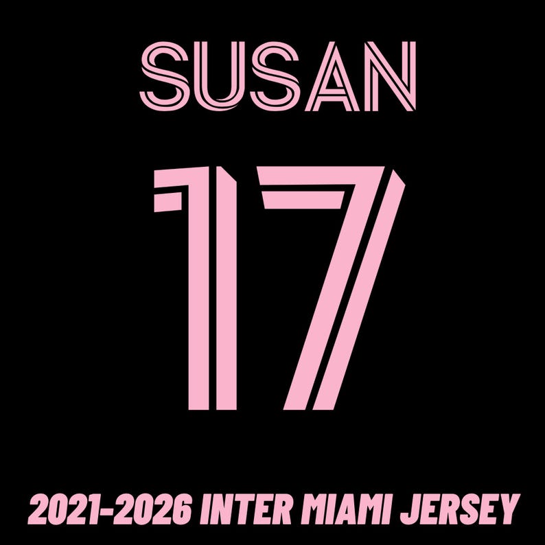 Inter Miami 2025-2026 Jersey Font: Vector Typeface (digital Download ...