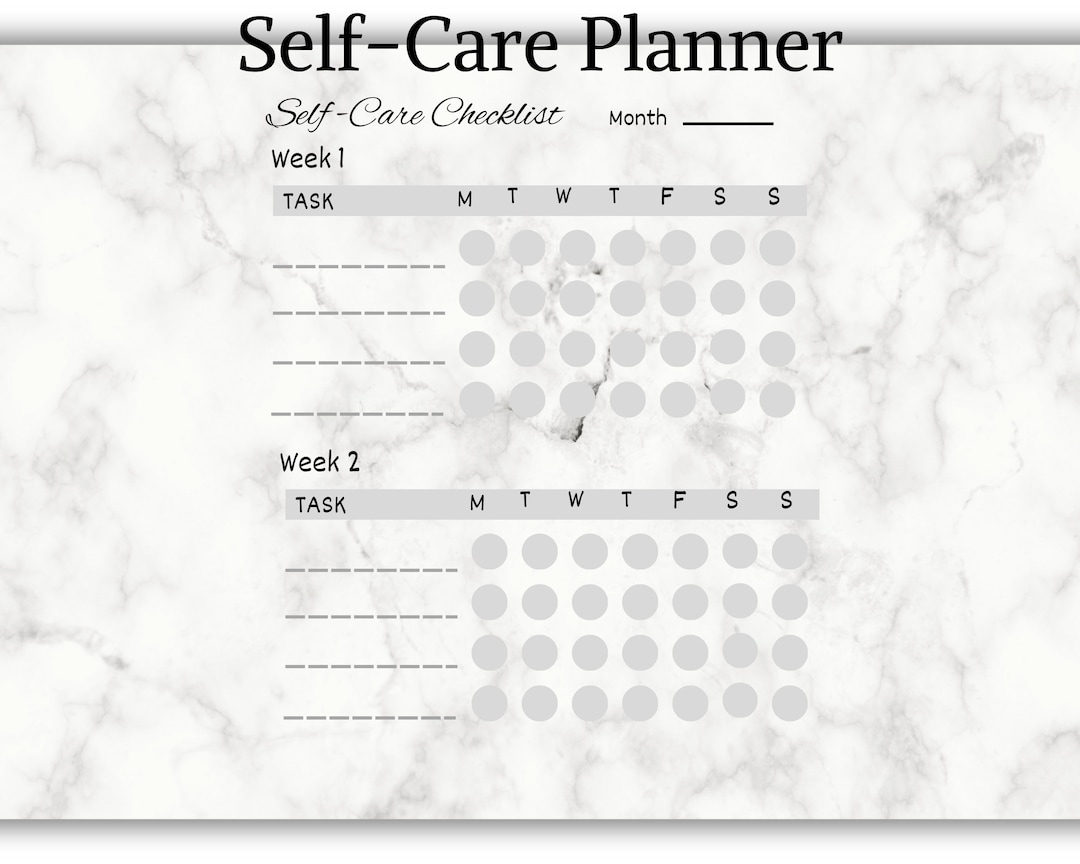 Digital Printable Self-care Checklist for Adults and Kids. - Etsy
