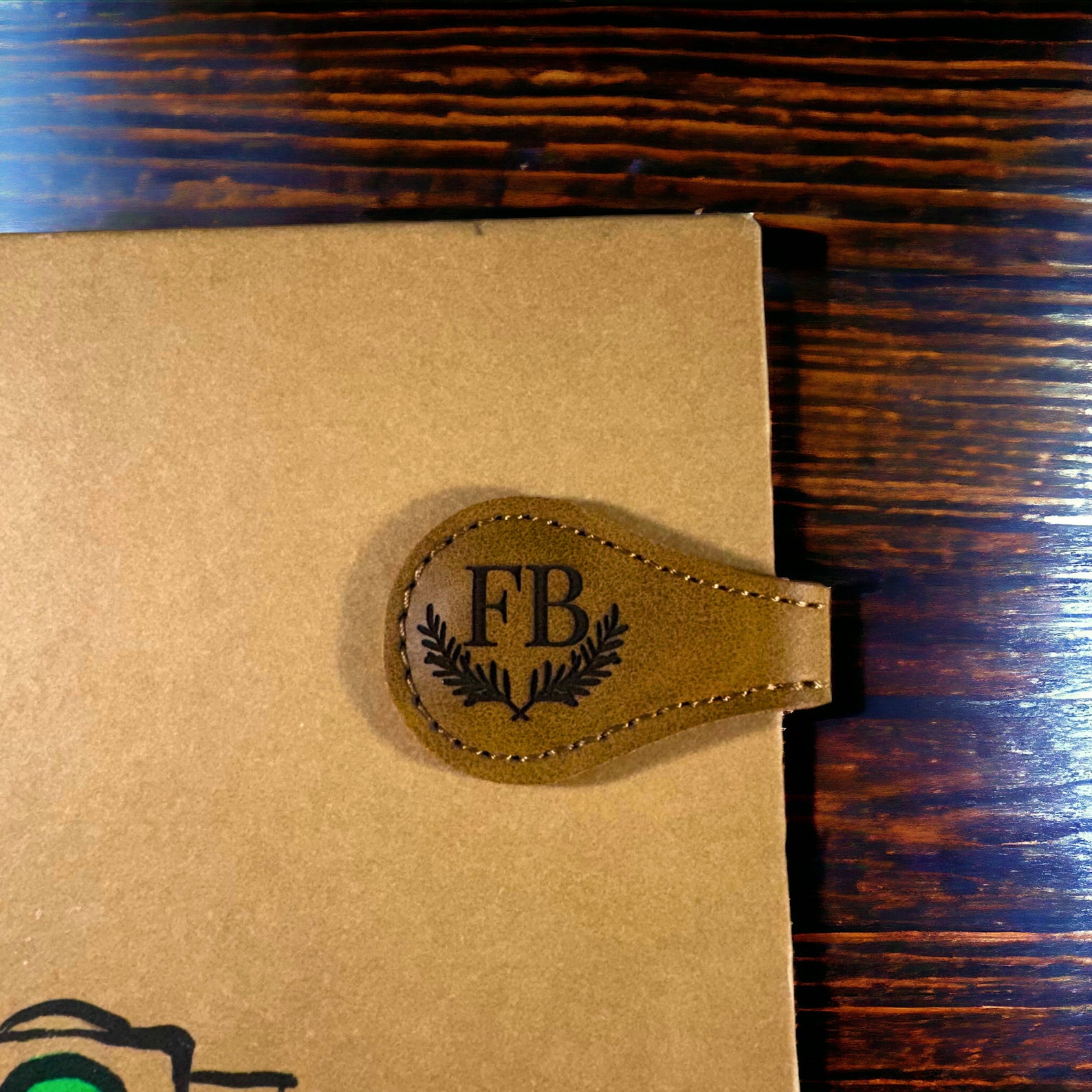 Personalised Leather Magnetic Bookmark, Custom Engraved Leather ...