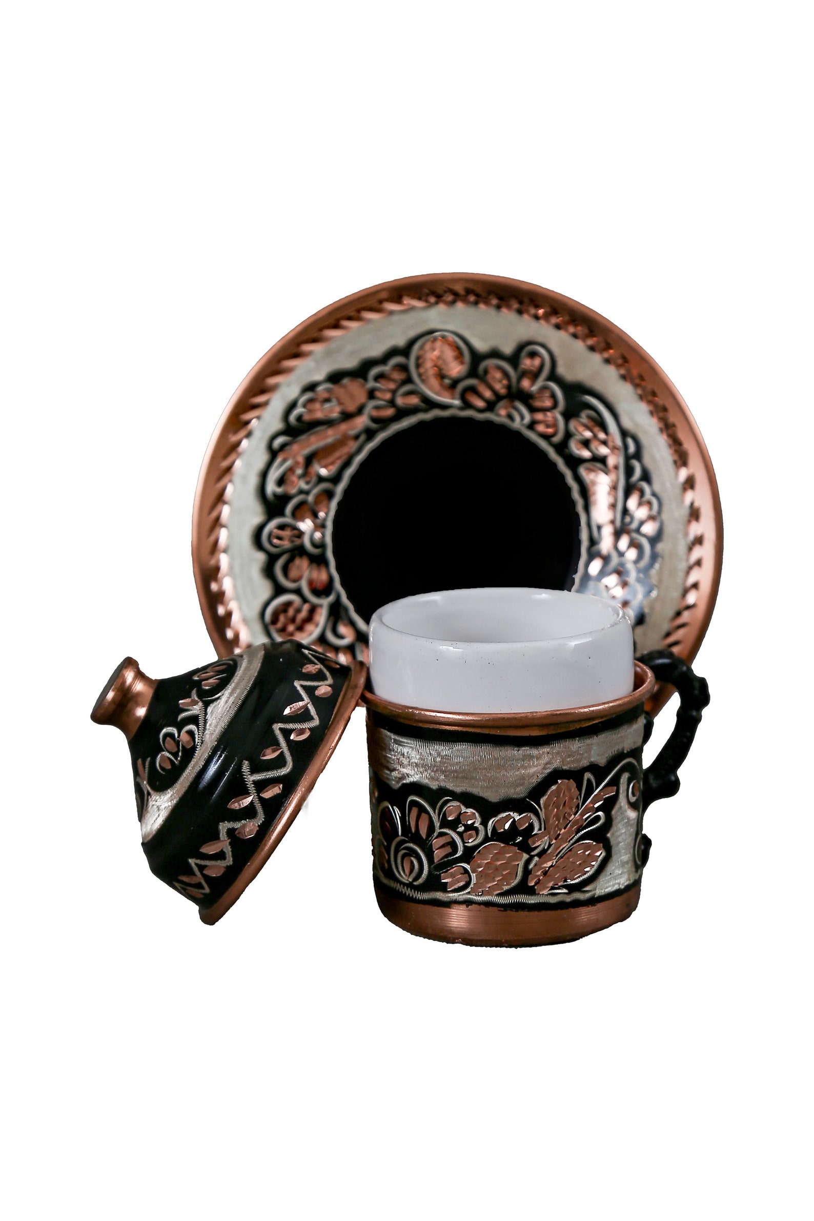 For One Person Turkish Coffee Set Turkish Copper Serving Set With ...