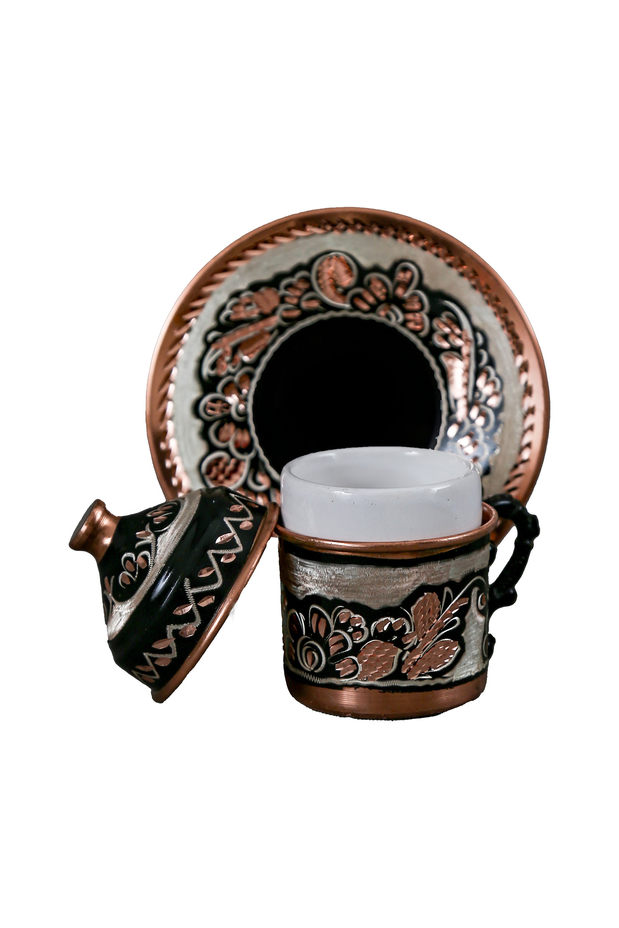 For One Person Turkish Coffee Set Turkish Copper Serving Set With ...