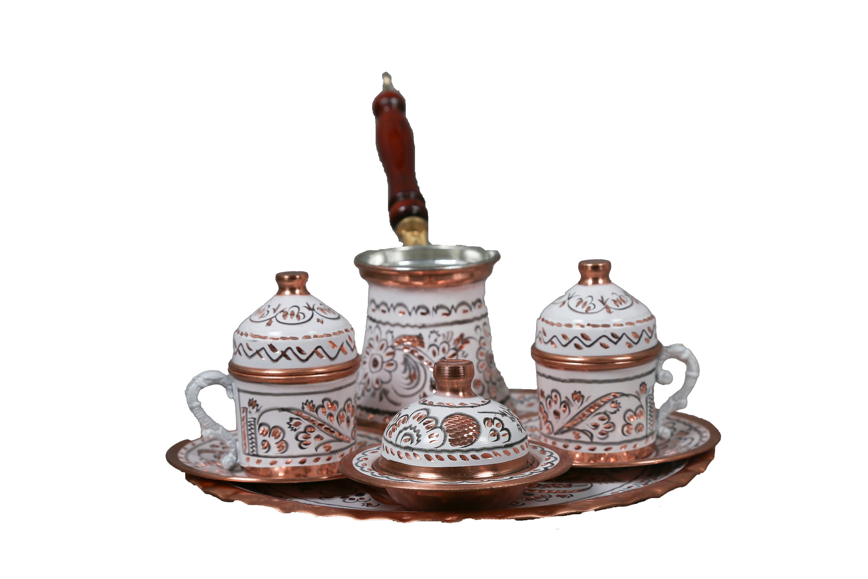 2 Pieces Turkish Coffee Set Turkish Copper Serving Set With Coffee Pot ...