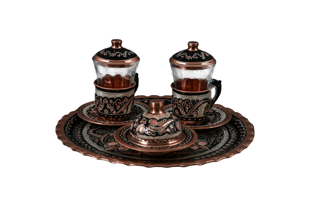 2 Piece Antique Copper Tea Set Custom Tea Set Copper Handmade, Arabic ...