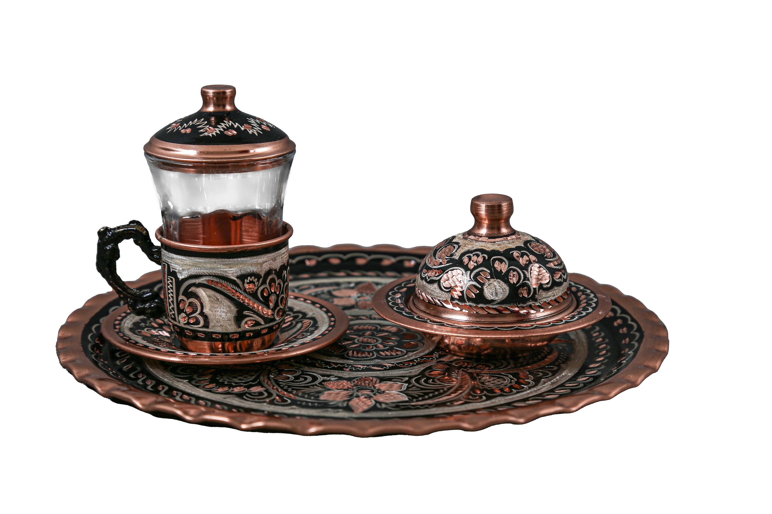 Antique Copper Tea Set Custom Tea Set Copper Handmade, Arabic Tea Set ...