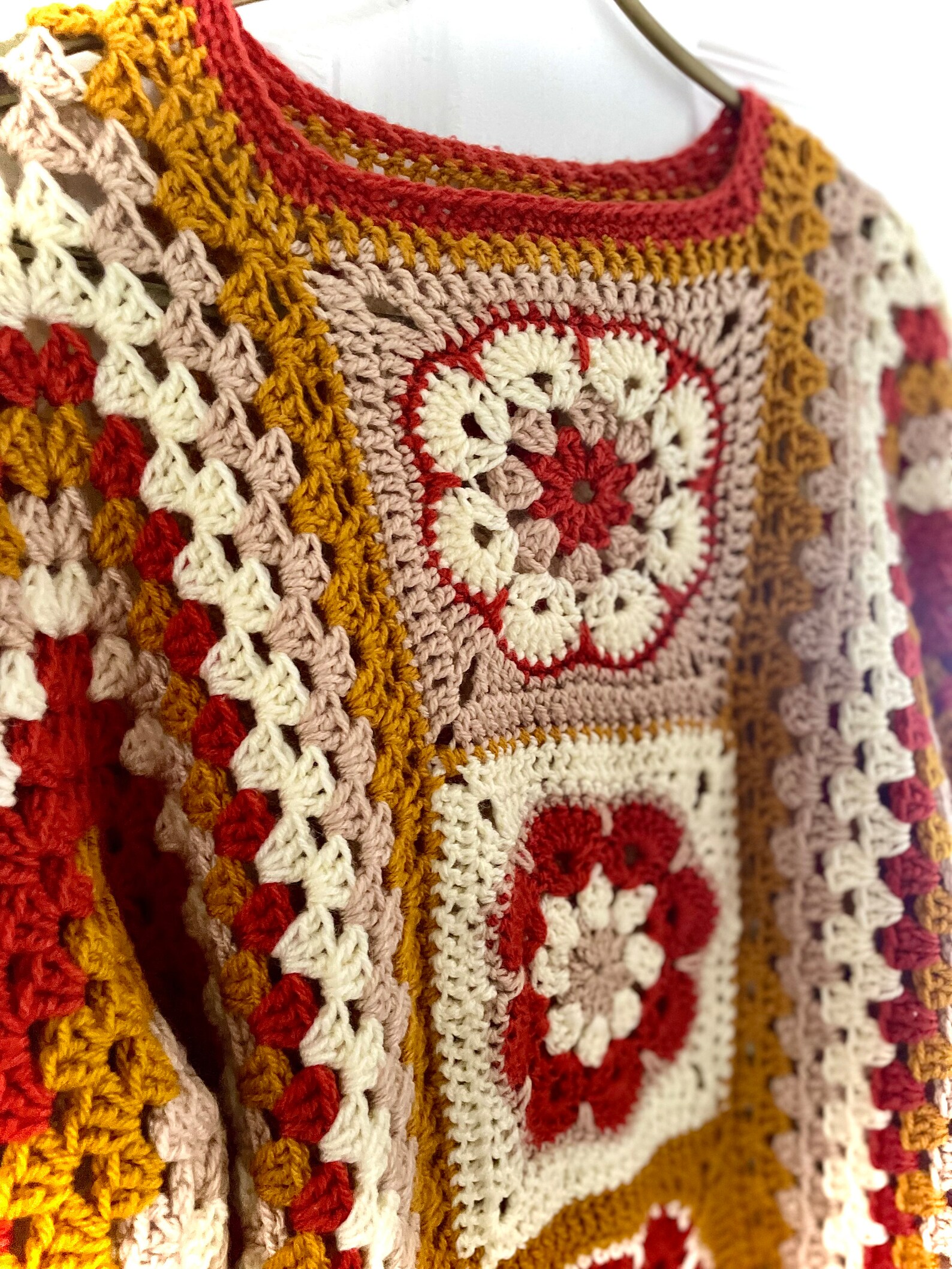 Custom Crochet Pullover Jumper 70s Vintage Style - Etsy