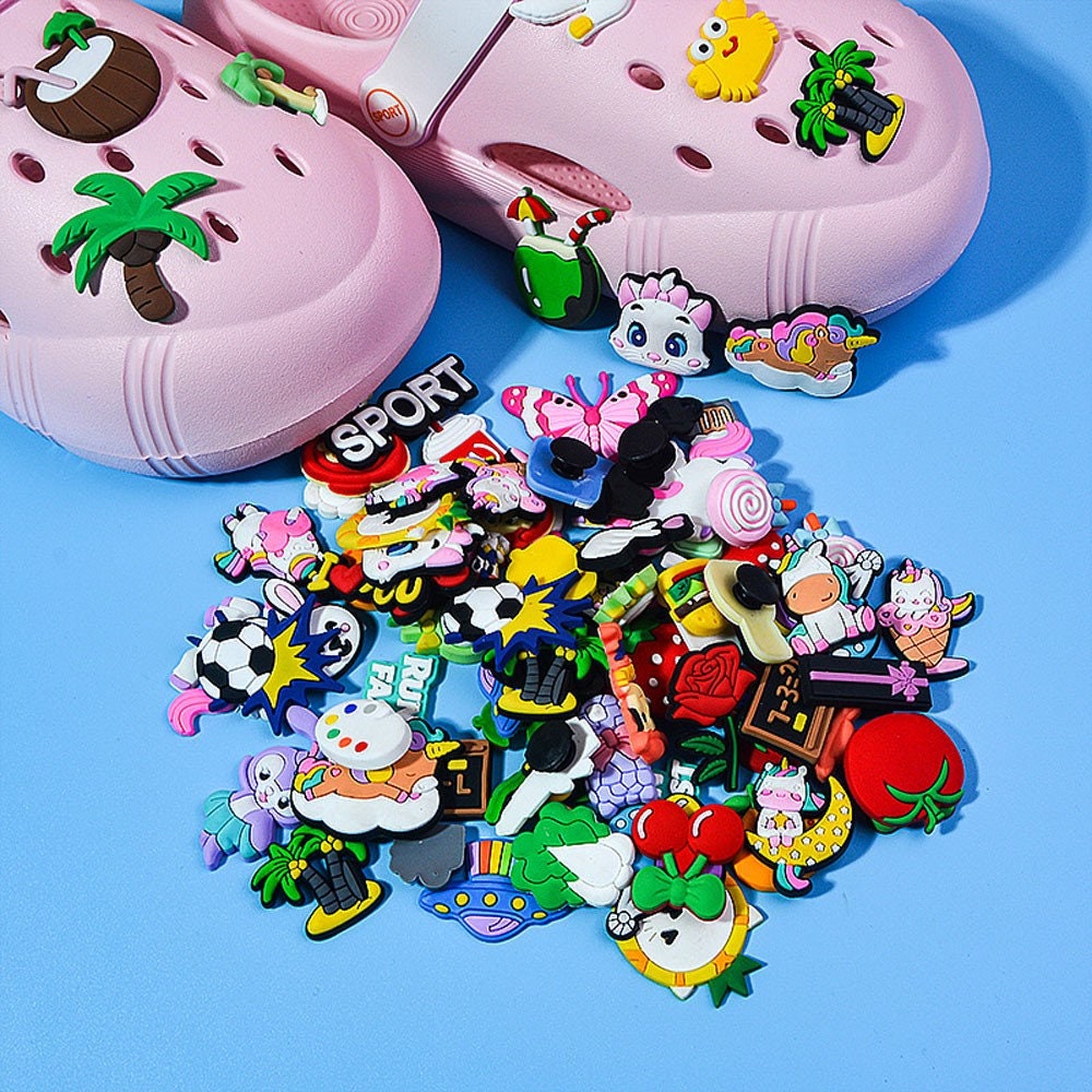 100 Different Styles Croc Shoe Charms Bundle,10-100pcs Croc Jibbitz ...