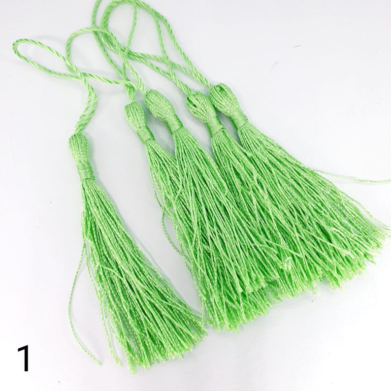 5 Pcs/pack 70-90mm Shade of Yellow and Green Colour Silk Tasel ...