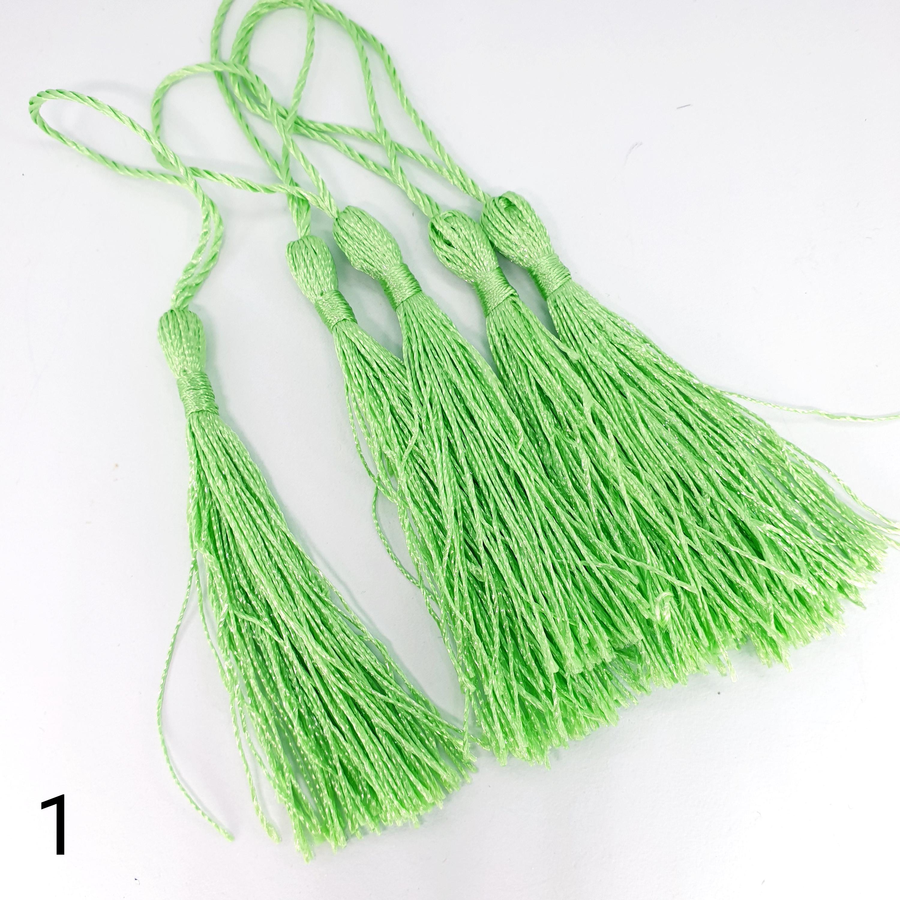 5 Pcs/pack 70-90mm Shade of Yellow and Green Colour Silk Tasel ...