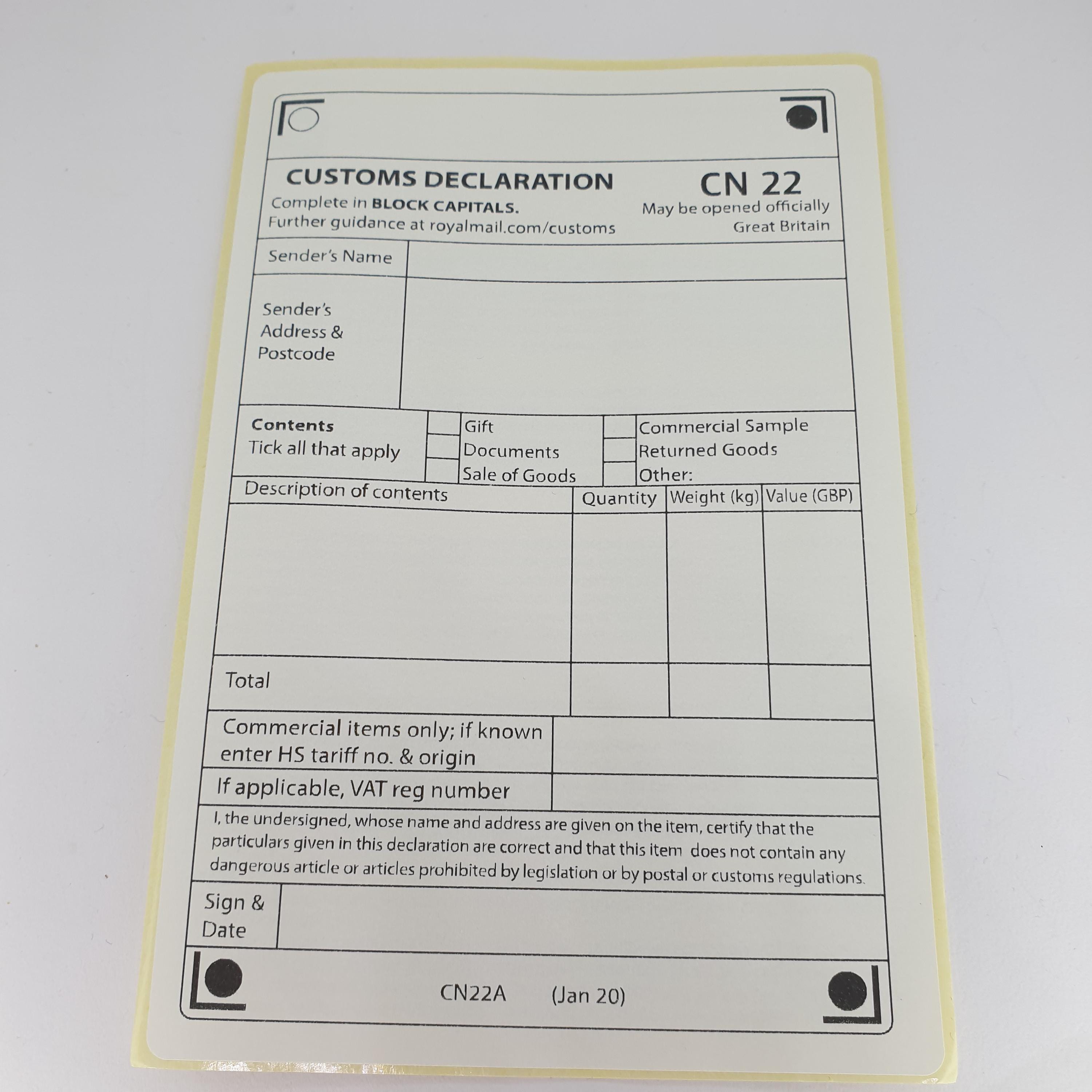 10 Pcs CN22 4*6 Inch Thermal Label Stickers Self Adhesive Stickers for ...