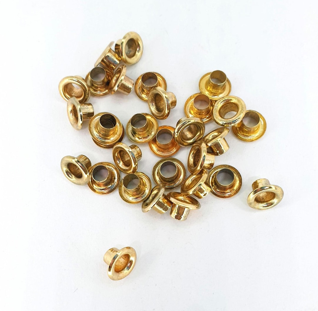 50 Pcs/lot 4mm Hole KC Gold Colour Eyelets WITHOUT WASHER Buttons ...