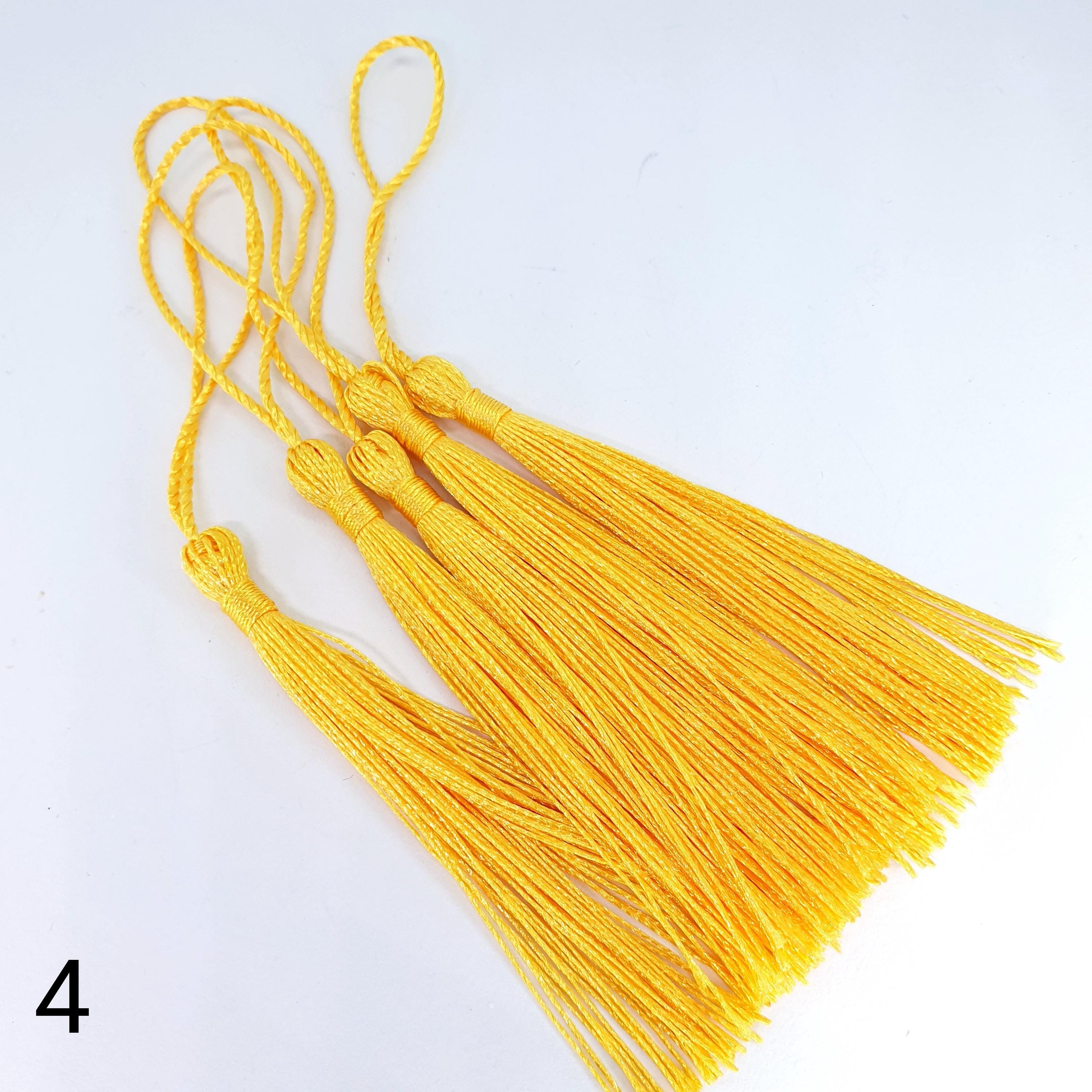 5 Pcs/pack 70-90mm Shade of Yellow and Green Colour Silk Tasel ...