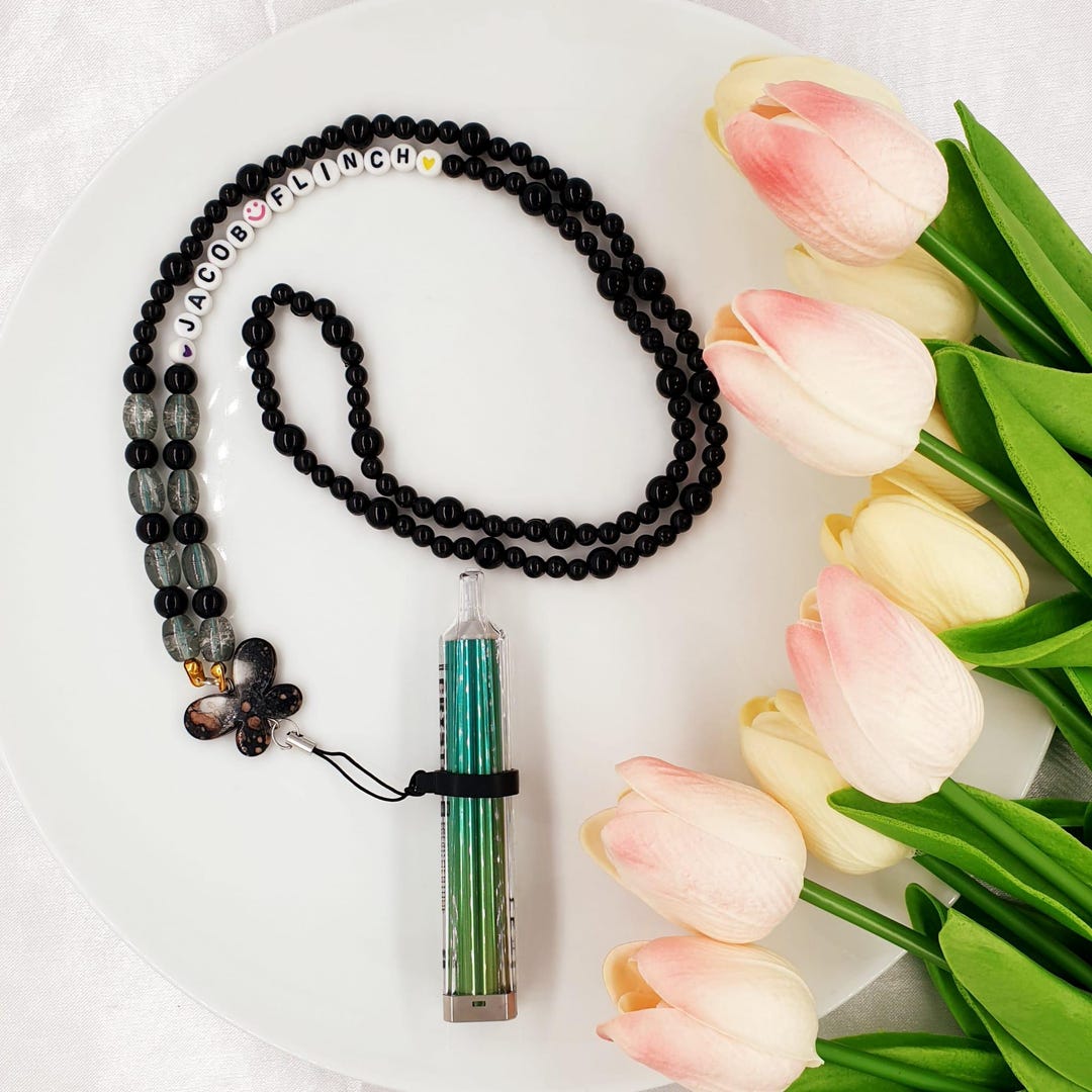 Handmade Personalised Customised Beaded Necklace Lanyard Vape ...