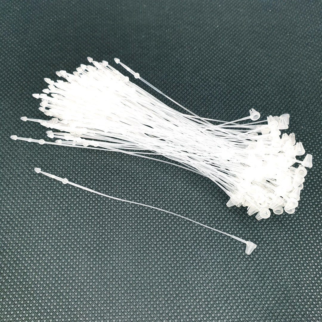 100 Pcs/lot 3 Inch (9cm) Plastic Loop Locks Transparant Clear Security ...