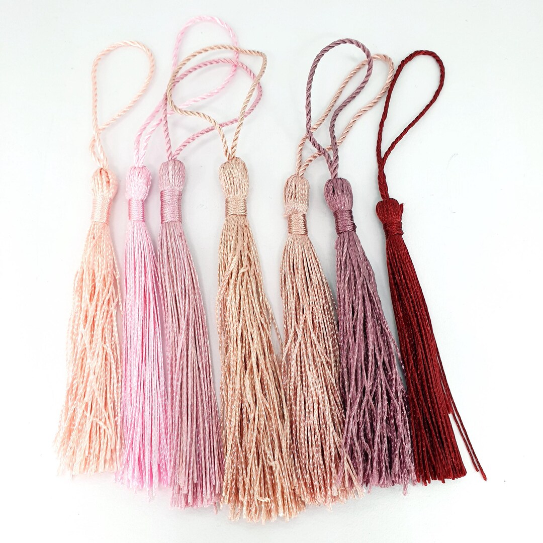 5 Pcs/pack 70-90mm Shade of Pink and Red Colour Silk Tasel, Artificial ...