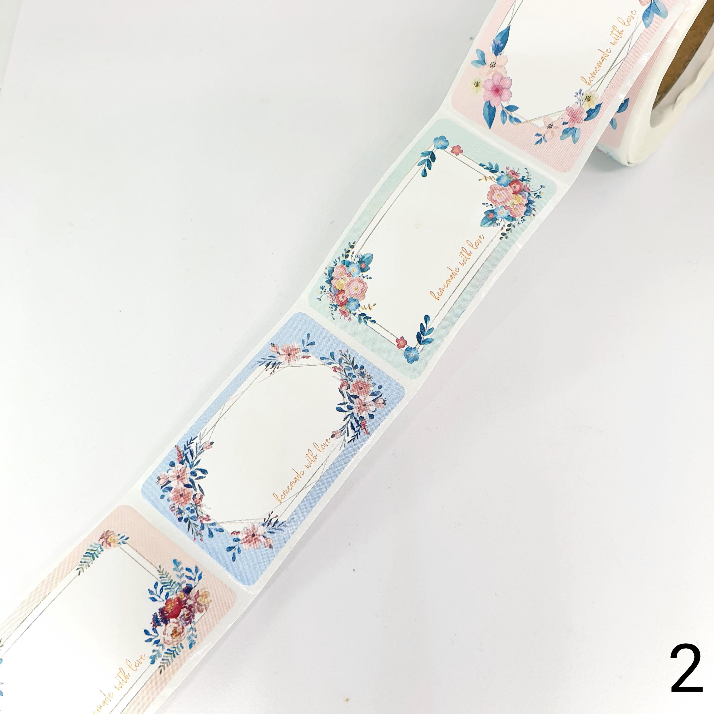 25 Pcs/lot 30mm X 50mm Flower Border Handwritten Blank Stickers for ...