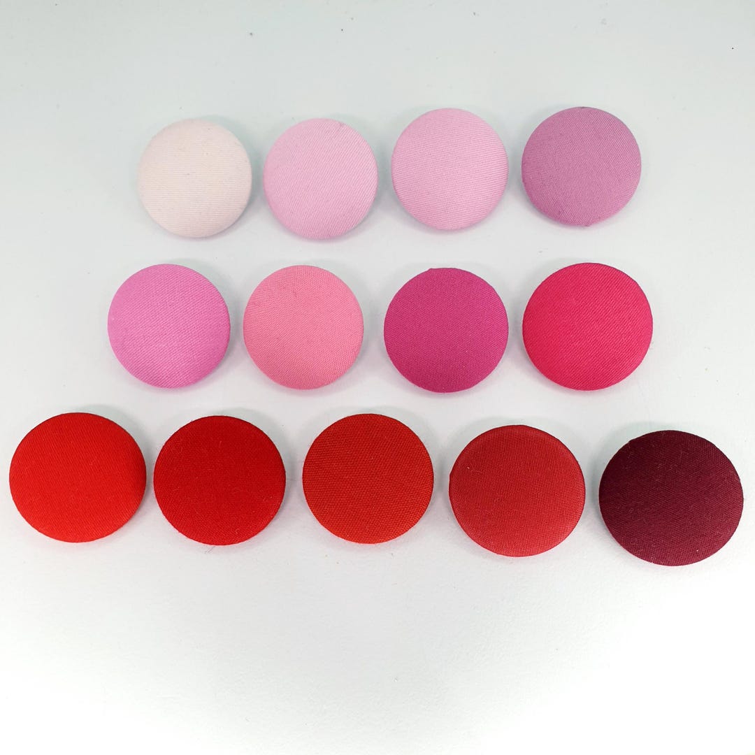 1 Pcs 28mm Cotton Covered Buttons Gradient Pink Red Maroon DIY Sewing ...