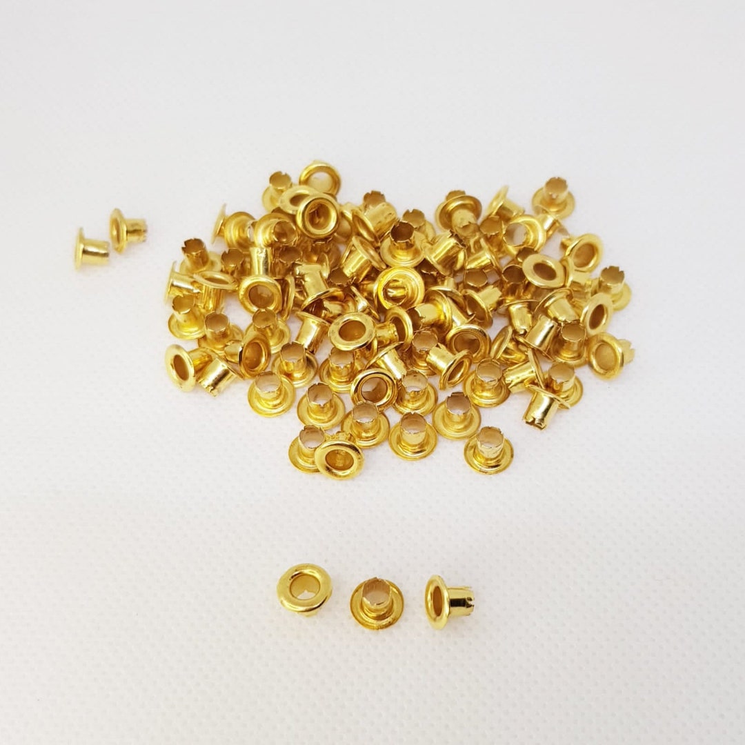 50 Pcs/lot 4mm 5mm Hole Gold Colour Eyelets WITHOUT WASHER Buttons ...