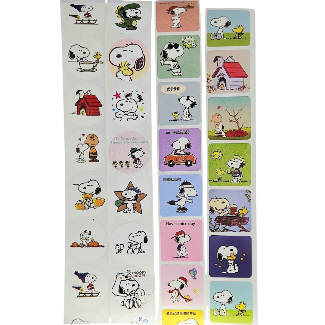 50 Pcs/lot 25mm Cute Snoopy Anime Cartoon Stickers for School ...