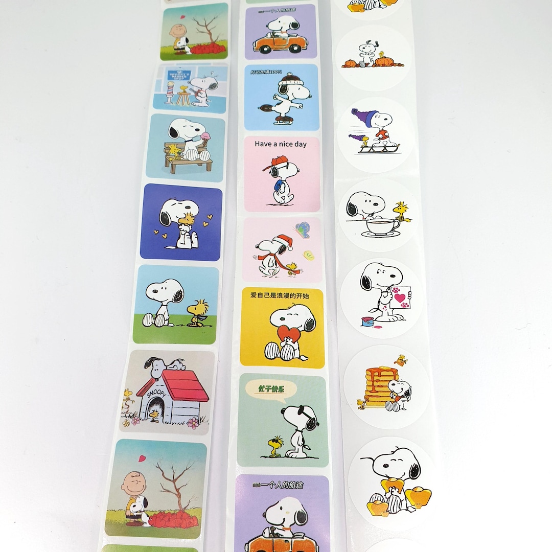 50 Pcs/lot 25mm Cute Snoopy Anime Cartoon Stickers for School ...