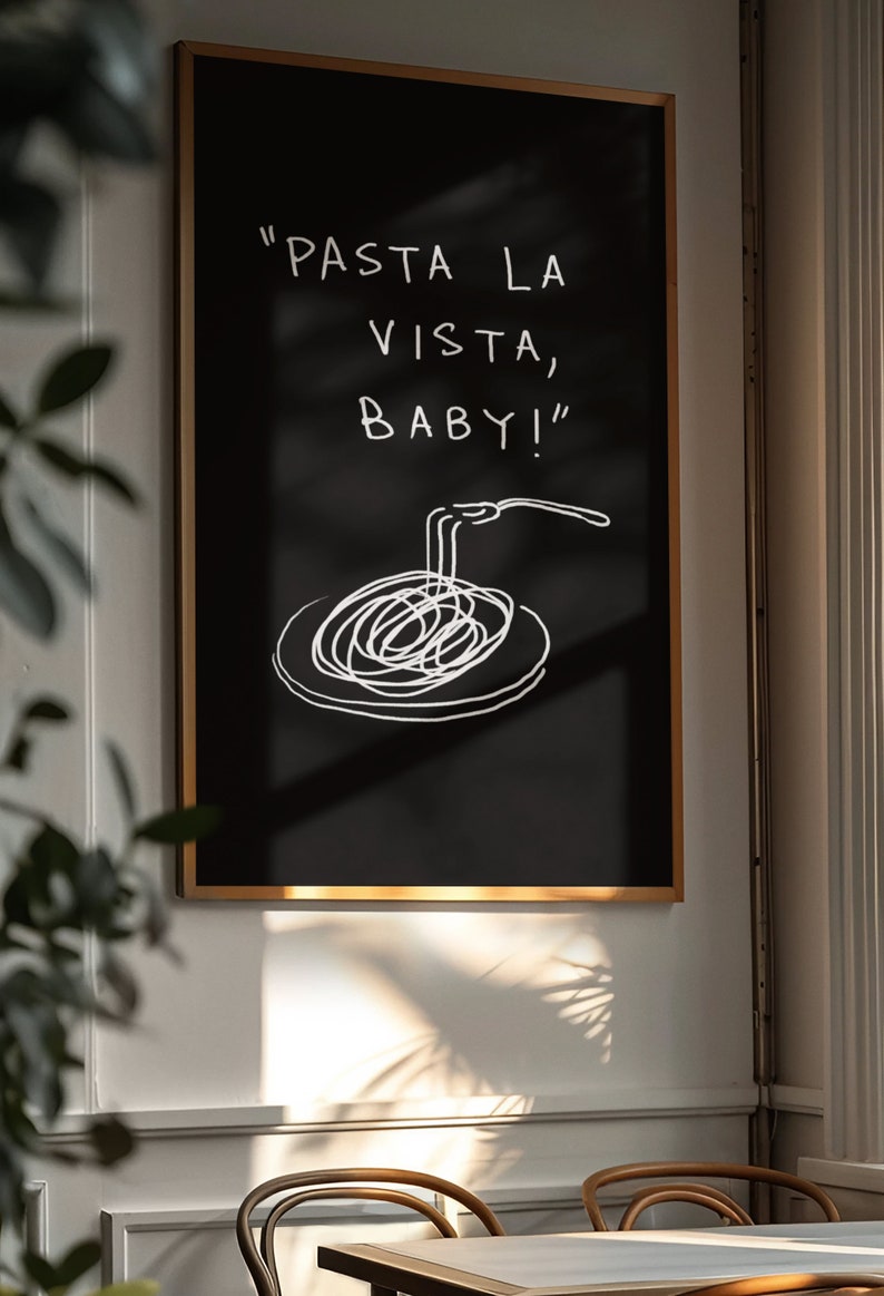 Pasta Print- Spaghetti Poster - Food Print - Modern Kitchen Decor ...
