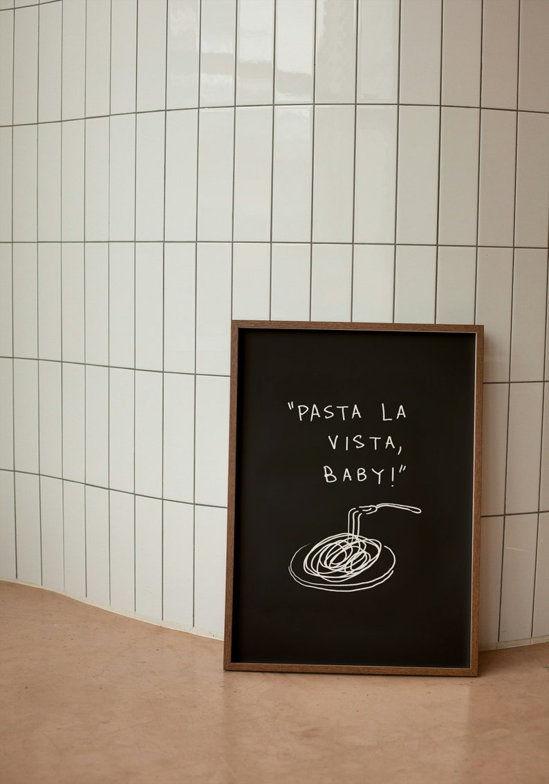 Pasta Print- Spaghetti Poster - Food Print - Modern Kitchen Decor ...