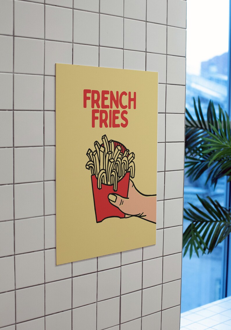 Vintage French Fries Poster - Retro Kitchen Wall Art, Perfect for Diner ...