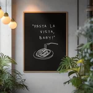Pasta Print- Spaghetti Poster - Food Print - Modern Kitchen Decor ...