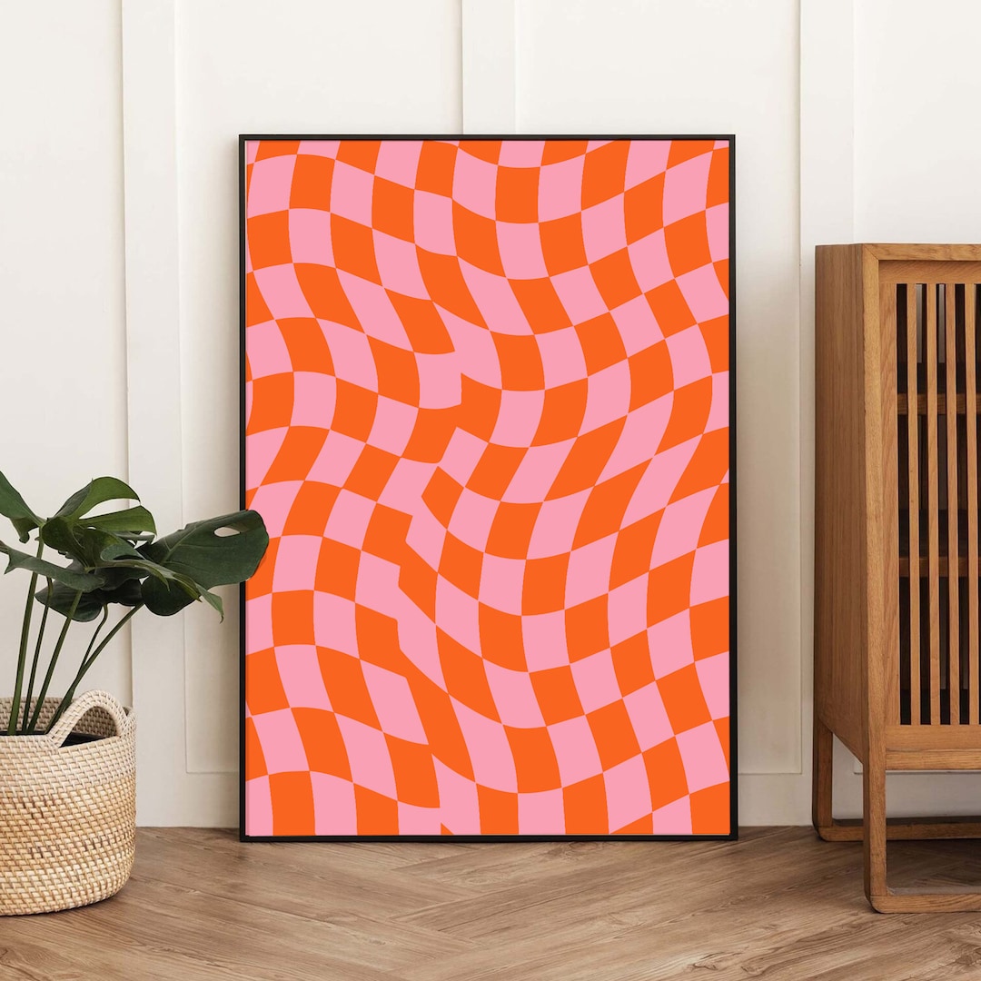 Colorful Checker Printing, Abstract Print, Digital Art Download, Trend ...