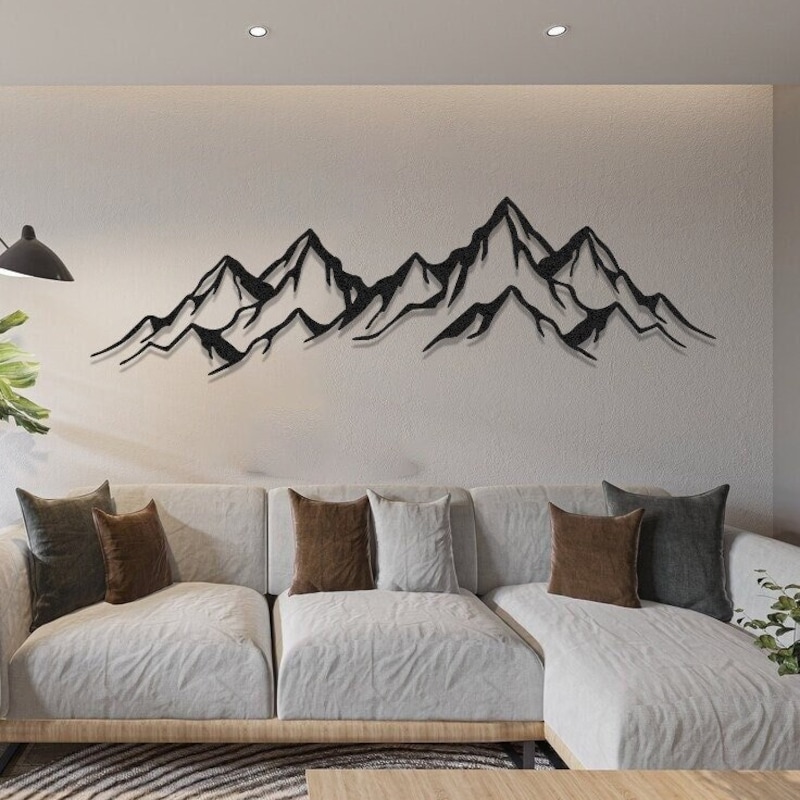Wanddeko Berge Metall