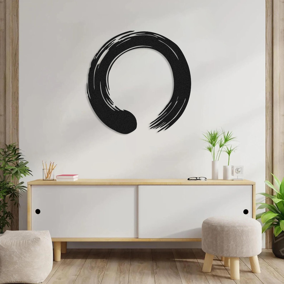 Enso Circle Metal Wall Decor, Zen Circle Wall Art, Yoga Wall Decor ...