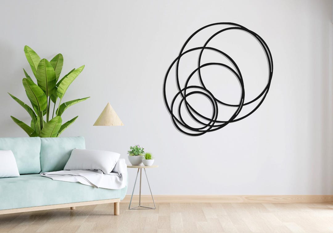Circular Metal Wall Decor, Abstract Metal Wall Decor, Round Modern Wall ...