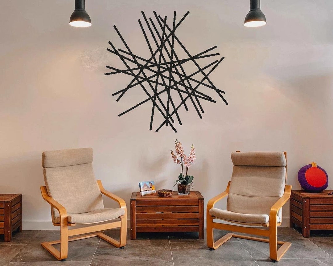 Line Metal Wall Decor, Minimalist Line Art, Geometric Metal Wall ...