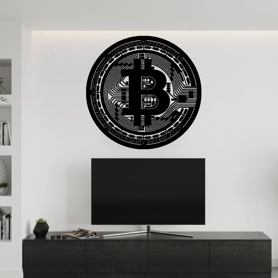 Bitcoin Symbol Metal Wall Decor, Cryptocurrency Metal Wall Art, Crypto ...