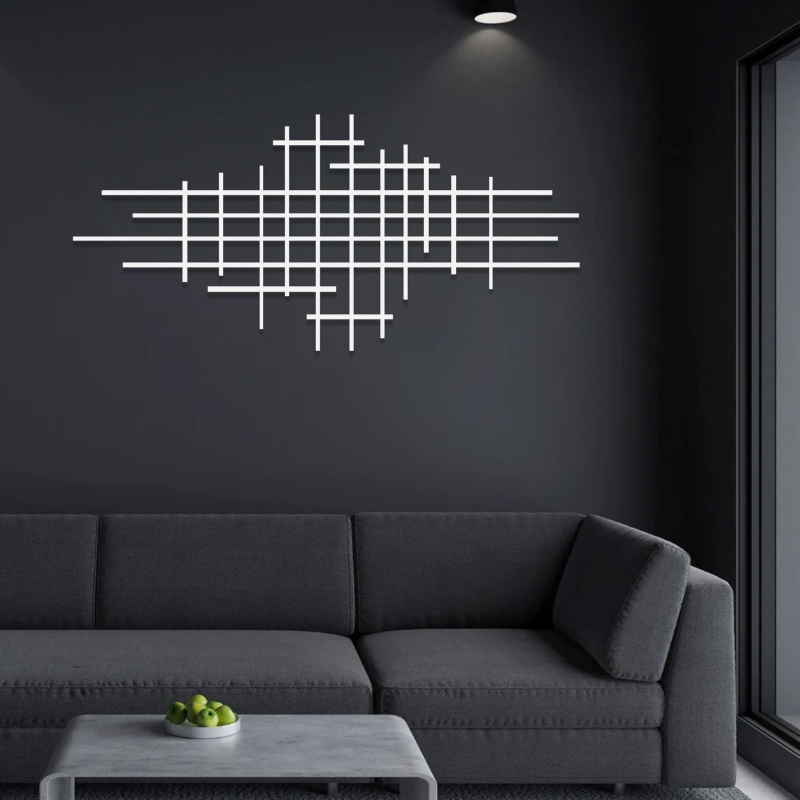 Modern Luxury Style Line Wall Art, Minimalist Line Art, Geometric Metal ...