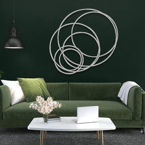 Circular Metal Wall Decor, Abstract Metal Wall Decor, Round Modern Wall ...