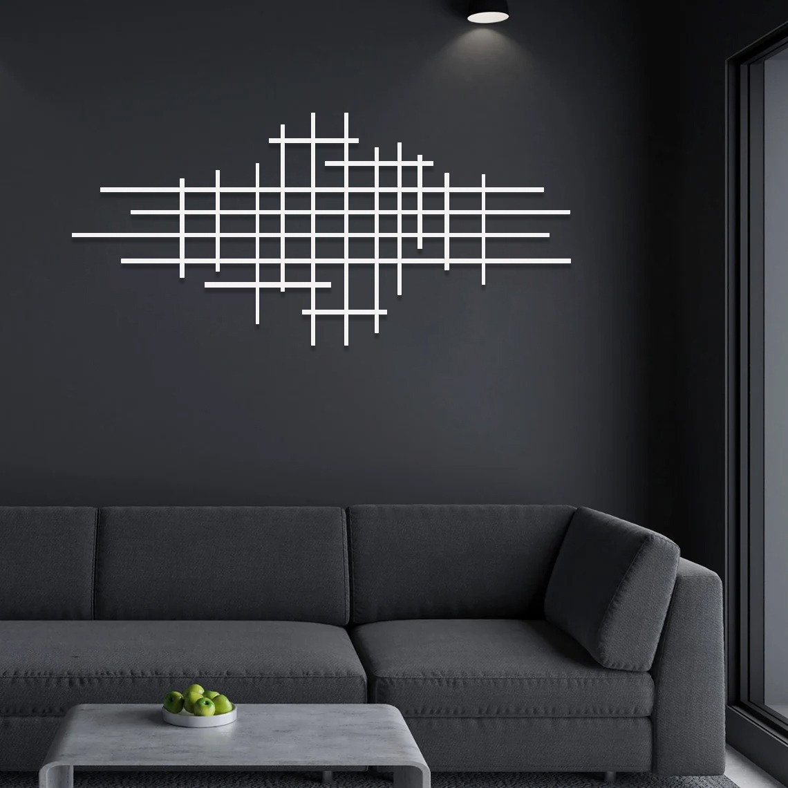 Modern Luxury Style Line Wall Art, Minimalist Line Art, Geometric Metal ...