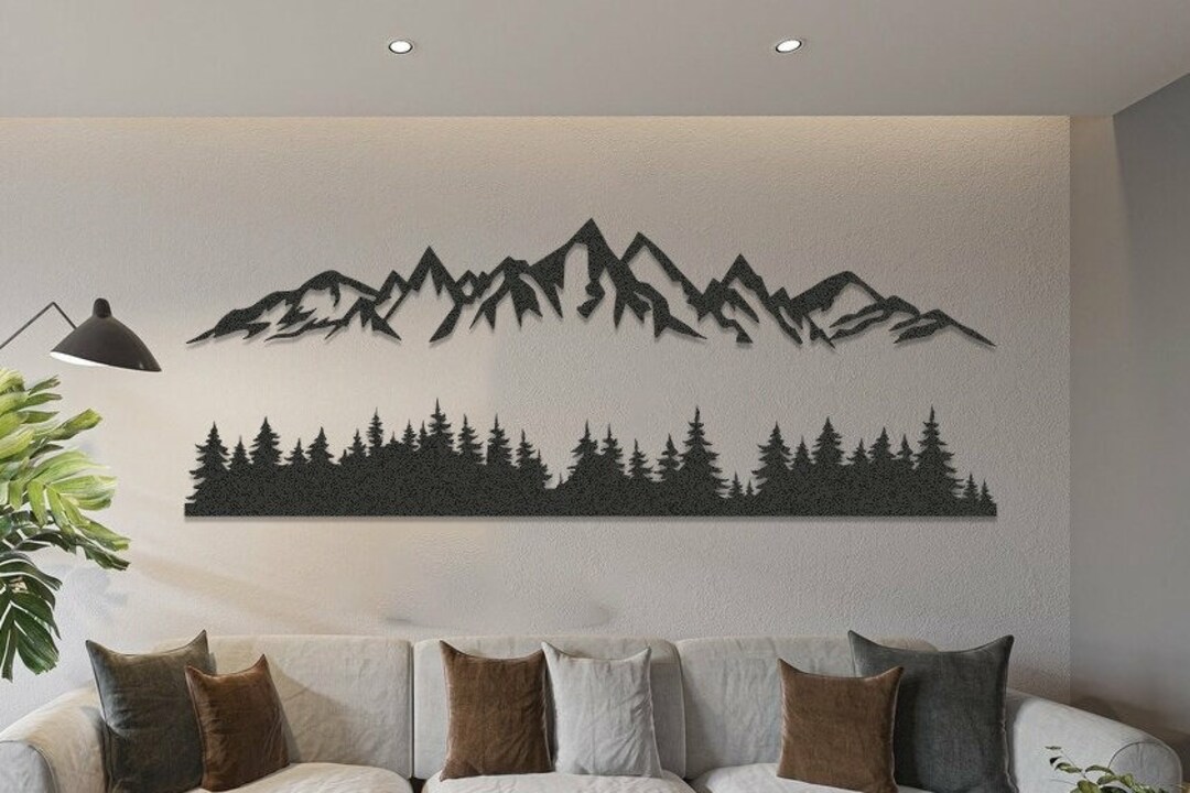 Mountain Metal Wall Decor, Mountain Range Decor, Farmhouse Decor, Home ...
