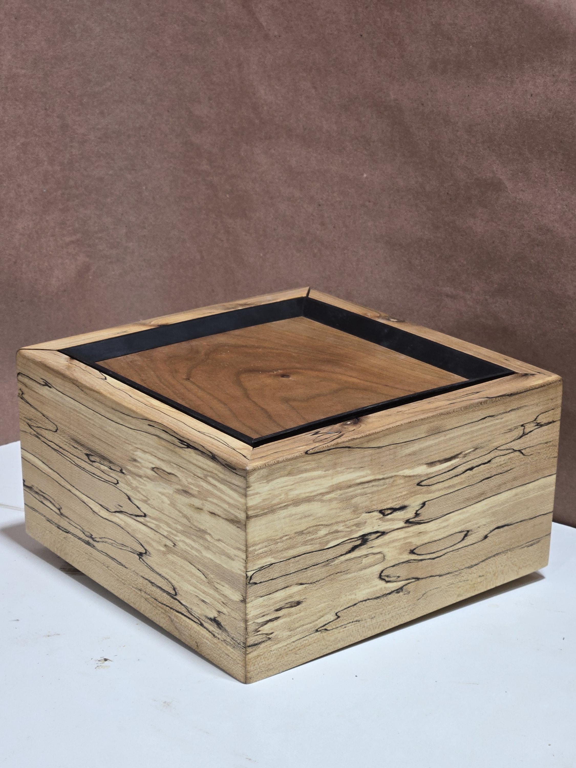 Sliding Tray Top Box, Spalted Maple and Ebony Wood - Etsy