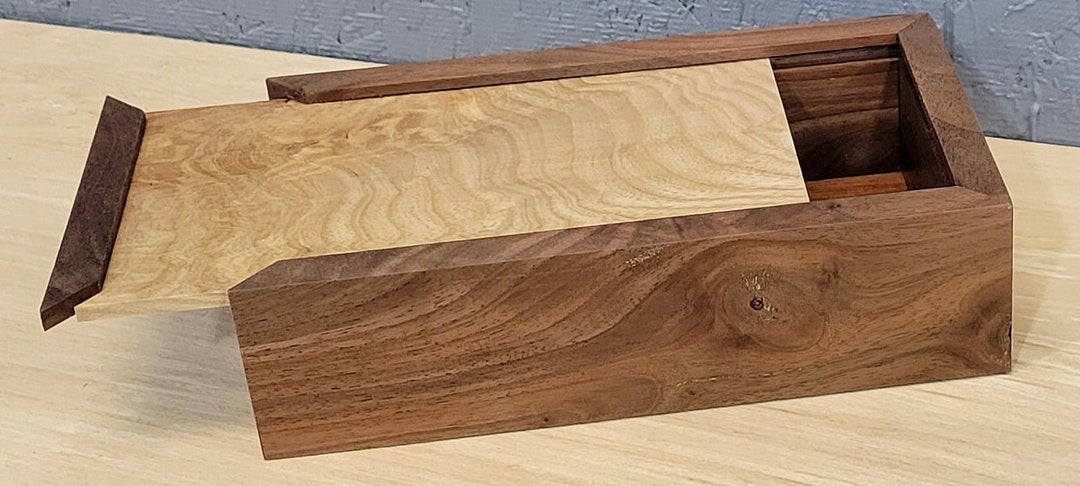Box, Slide Top, Walnut - Etsy