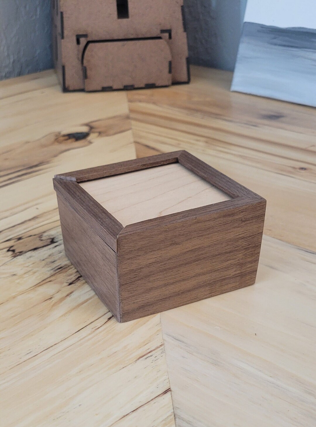 Box, Slide Top, Walnut, Small - Etsy