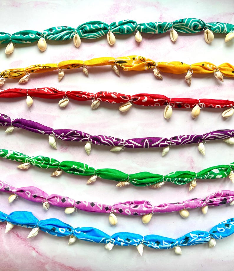 Bandana Scarf Choker Conch Shell Charm Necklaces | Shell Jewellery ...