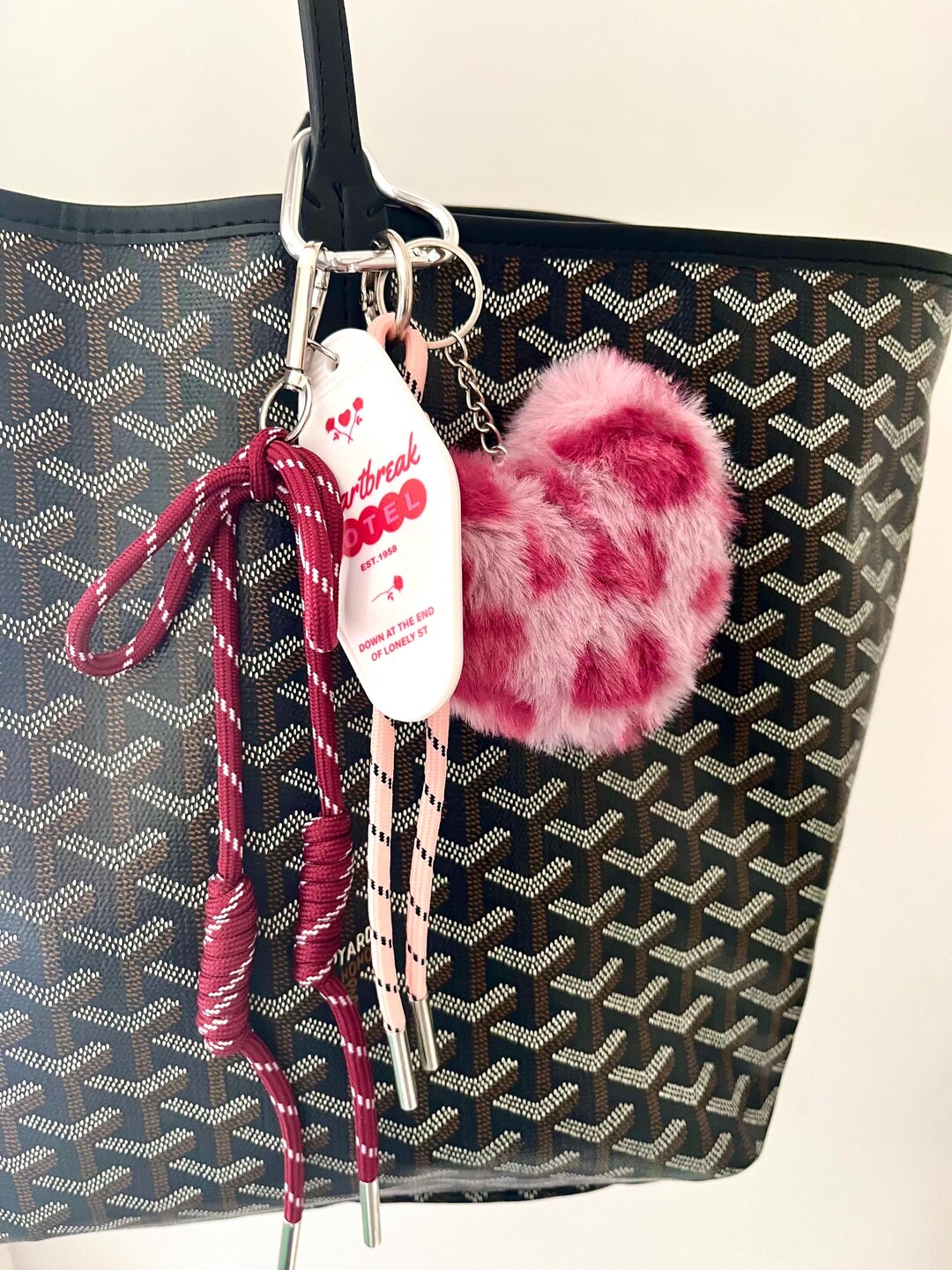 Pink Heartbreak Hotel Bag Charm | Cute Rope Charm | Playful Bag ...